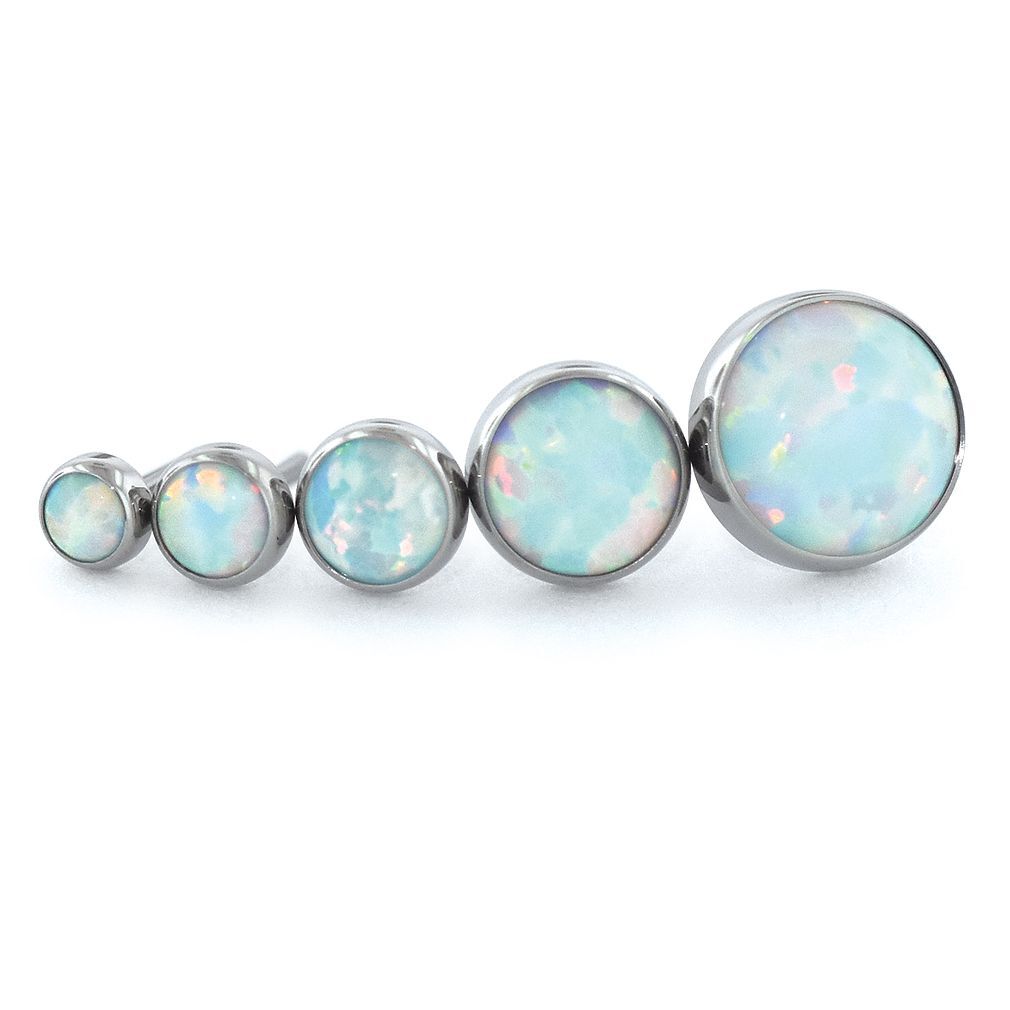 Neometal Bezel Set Cabochon End | Integrity Body Arts
